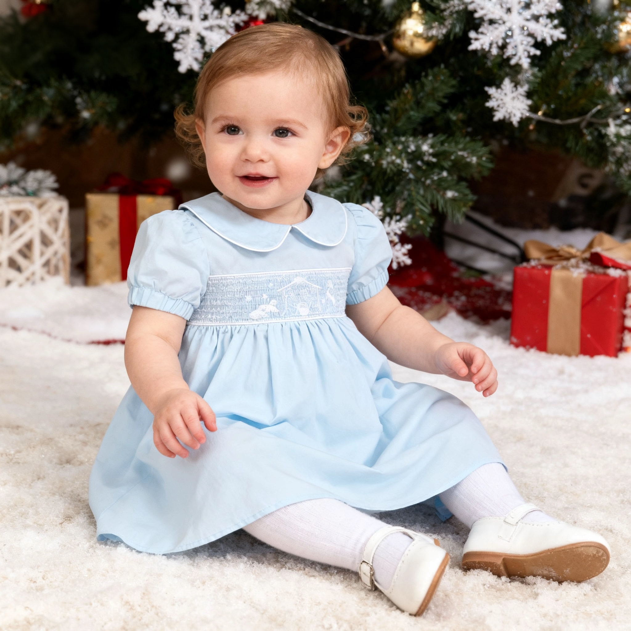 Light Blue Nativity Dress – Bella Gifts from the Heart